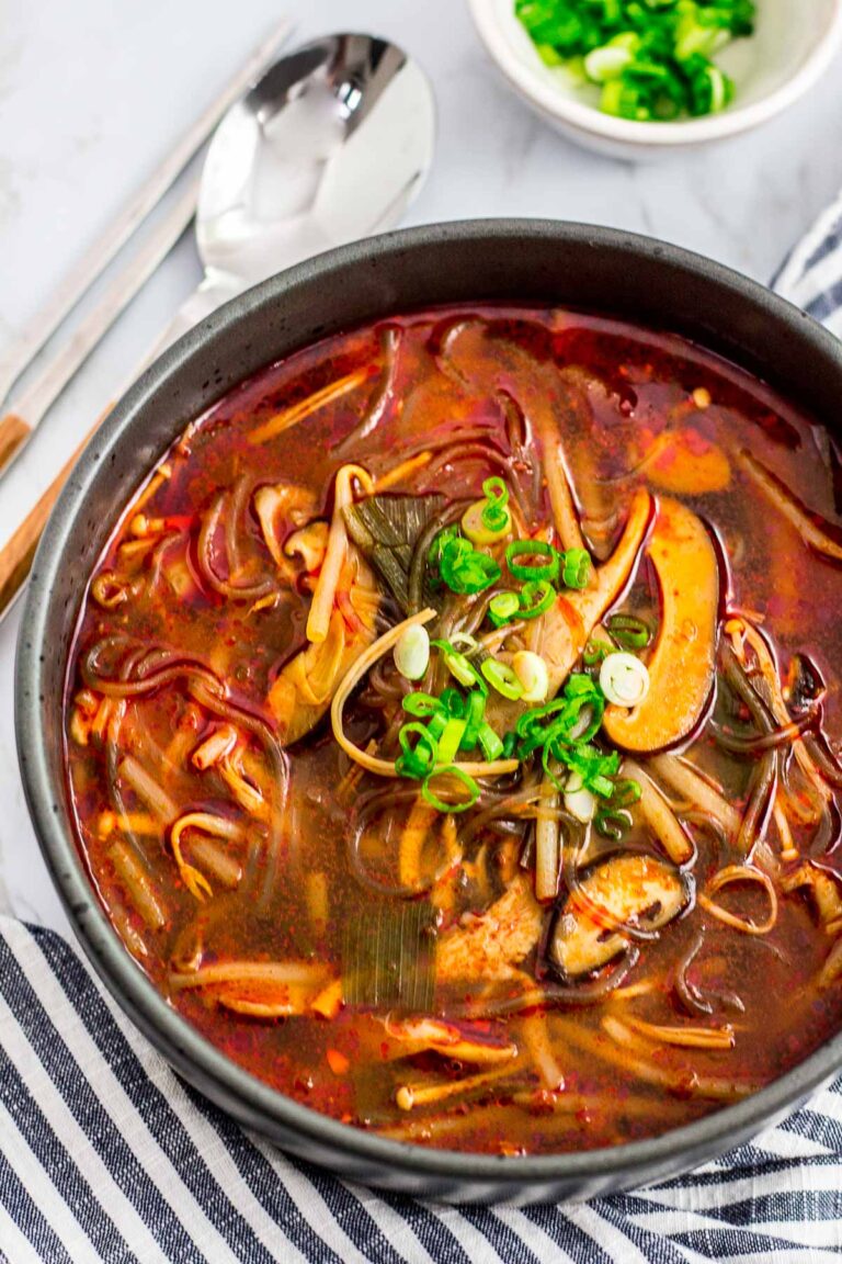 Vegan Yukgaejang (Korean Spicy Mushroom Soup in 30 Minutes) - My ...