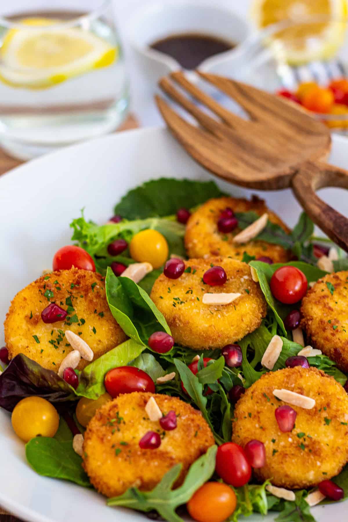 Crispy Fried Goat Cheese Salad with Balsamic Honey Vinaigrette - My ...