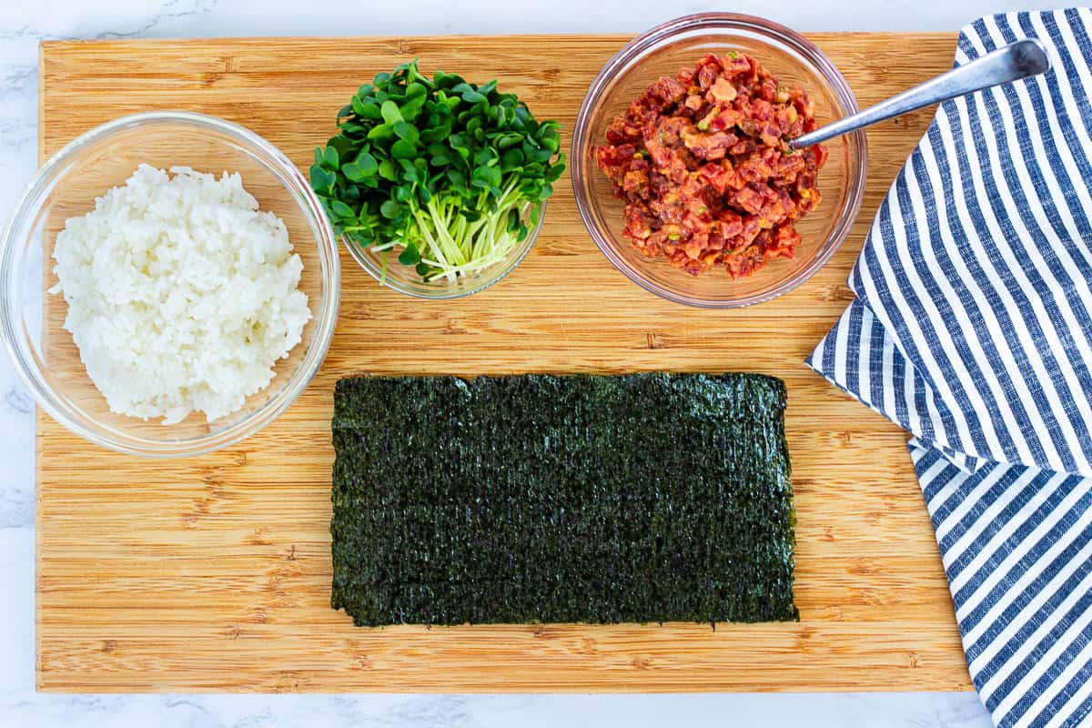 Spicy Tuna Hand Roll (Temaki) for Two - Easy Sushi at Home