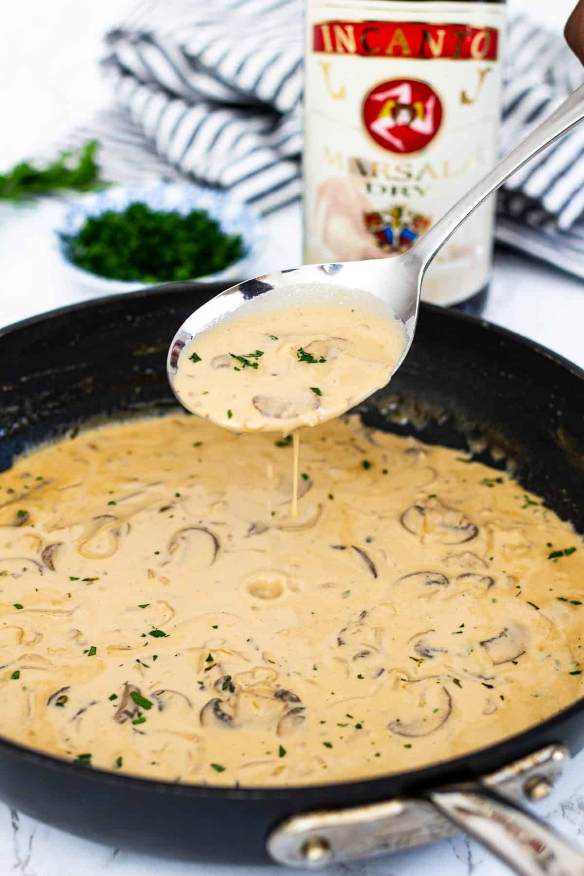 Easy Marsala Cream Sauce - My Eclectic Bites