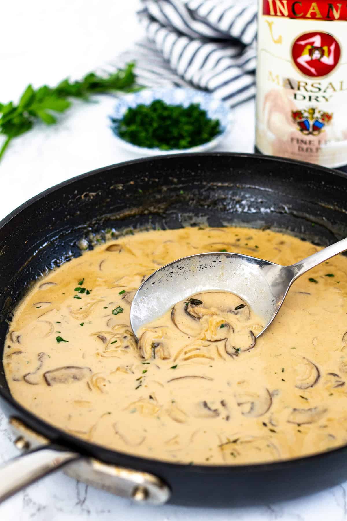 Easy Marsala Cream Sauce - My Eclectic Bites